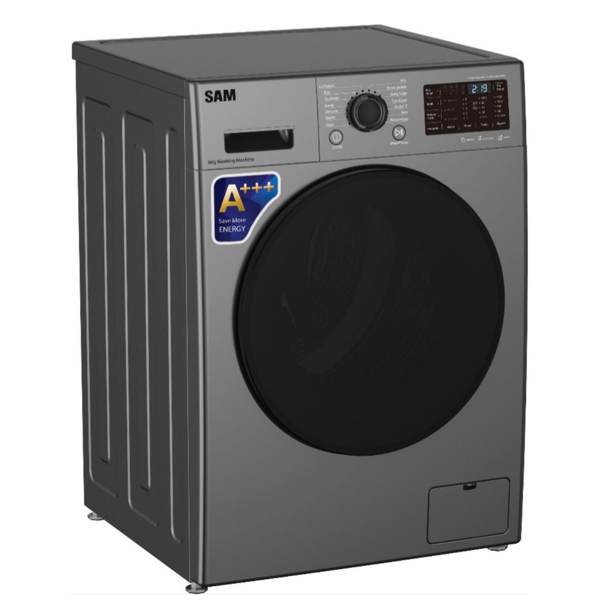 ماشین لباسشویی8 کیلوگرم سام مدل BL-Q1465- رنگ اینوکس - فروشگاه کالا با من